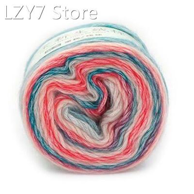 2022 New 100g Rainbow Woollen Yarn DIY Hand Woven Cake Yarn