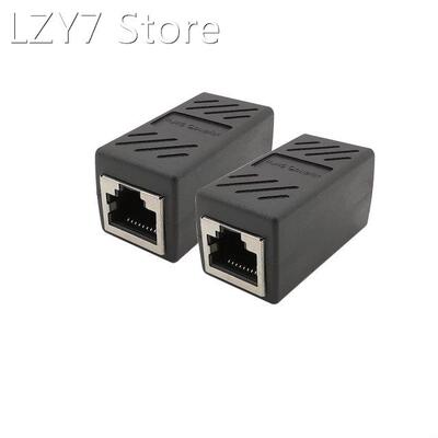 1Pcs Black RJ45 Connector Female to Female Jack Network Ethe