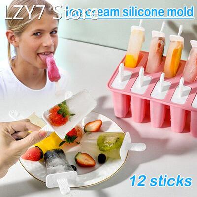 12 Cavities Popsicles Molds Easy Release Ice Cream Molds Reu