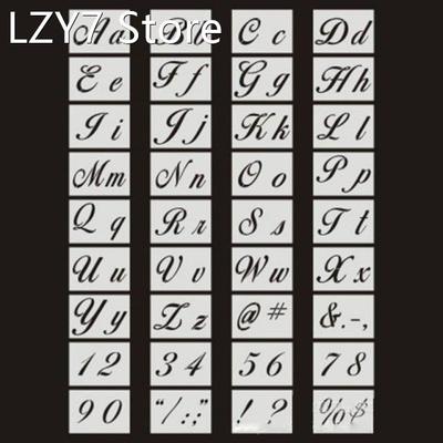 36pcs/set Letter Alphabet Stencil Wall Painting Wood DIY Dra