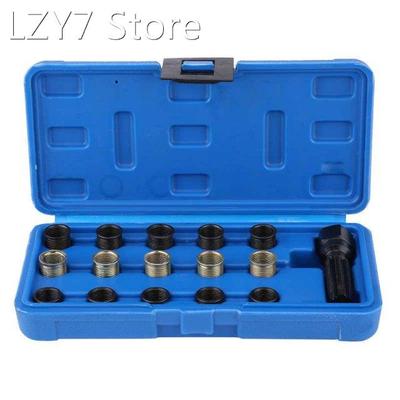 16Pcs 14mm x 1.25 Spark Plug Thread Repair Tool Kit M16 Tap