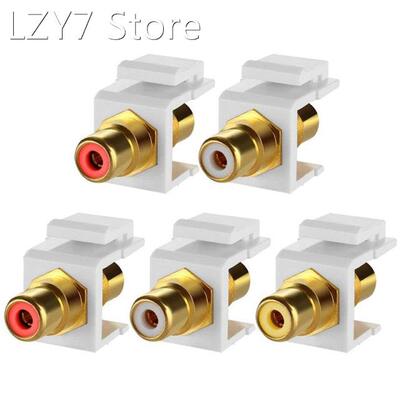 5-Pack RCA Keystone Jack Insert Connector Socket Female Snap