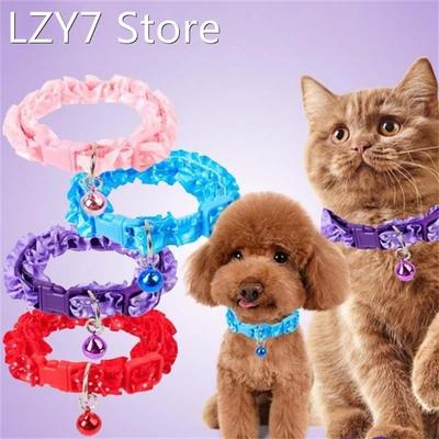 1PCS Cute Lace Small Dog Collar Adjustable Bell Cat Cute Buc