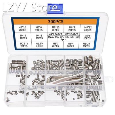 300pcs 304 Stainless Steel with 6 Wrenches and 1 Tweezers M2