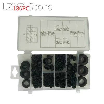 180 PCS rubber gasket sleeve round seal assortment kits to p