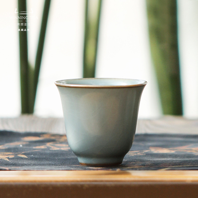 问鼎汝窑甲辰花神杯主人杯个人专用景德镇高端青瓷功夫喝茶具单杯