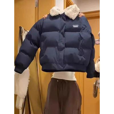 羊羔毛翻领棉服女2025冬