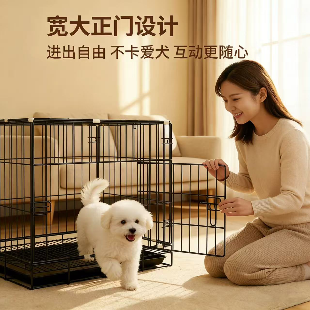 狗笼子中小型犬宠物狗狗室内带厕所泰迪柯基比熊边牧简易安装狗笼