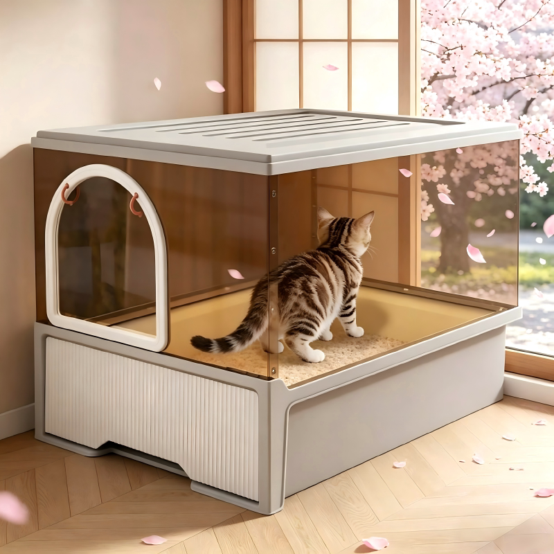 超大猫砂盆超大号防外溅全封闭式新型猫厕所特大猫沙盆幼猫猫屎盆