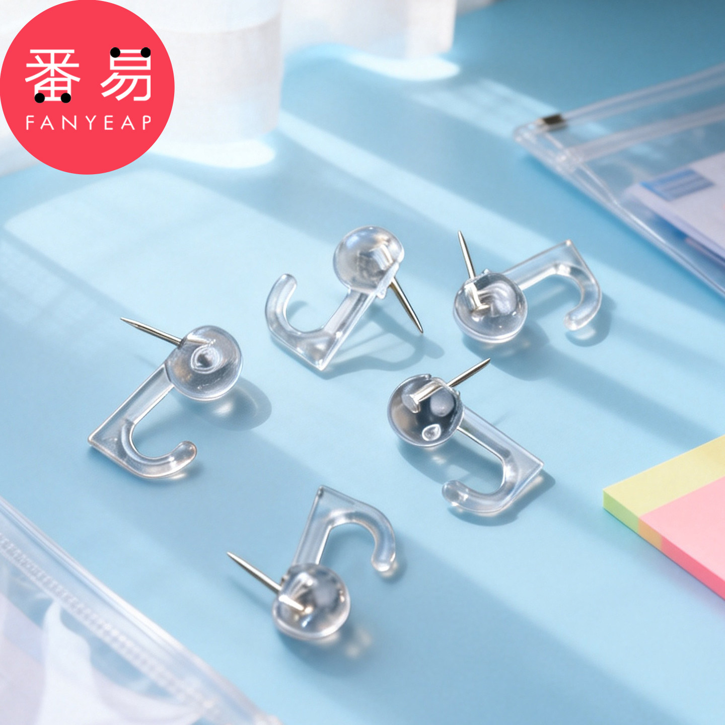 图钉挂钩A1pq808-透明挂钩图钉按钉塑料工字钉毛毡墙照大头钉