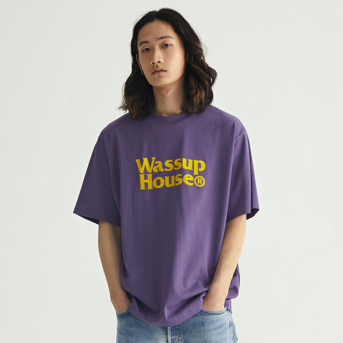 WassupHouse短袖T恤圆领男夏季新款潮牌宽松情侣款百搭纯棉上衣女_虎窝淘