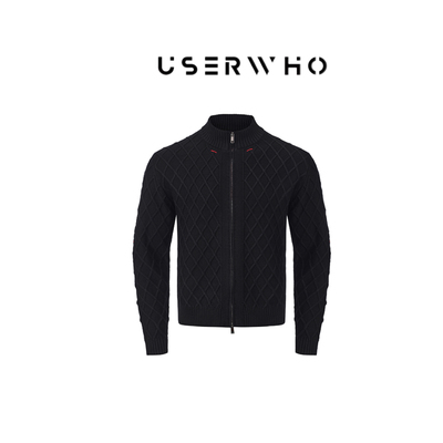userWHO时尚立领拉链开衫