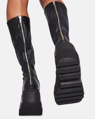 women long boots ladies martin boots big size 43皮靴厚底长靴