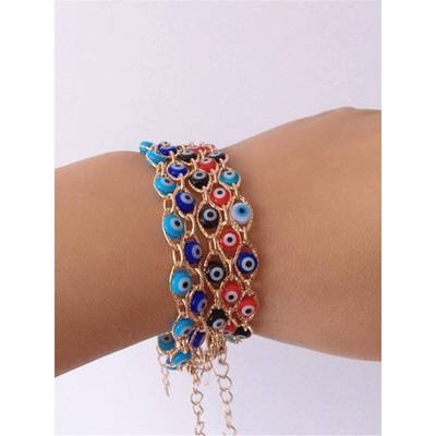 欧美时尚恶魔之眼手炼邪恶眼睛时尚街拍潮流手腕炼bracelet women