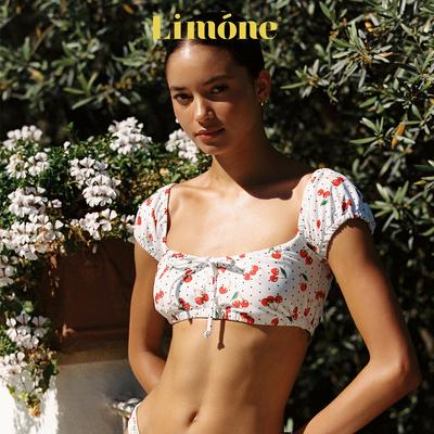Limone方领海边分体泳衣女款白色