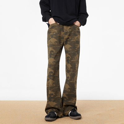 美拉德复古水洗宽松微喇叭牛仔裤