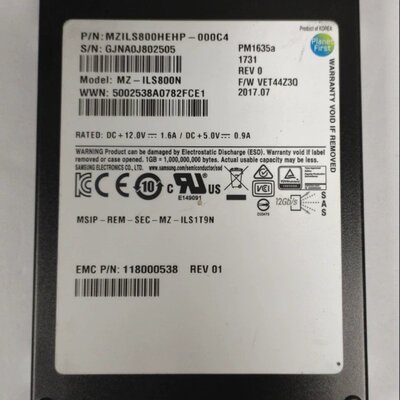 PM1635A 800G MZILS800HE-000C4 服务器SSD 12G 2.5议价