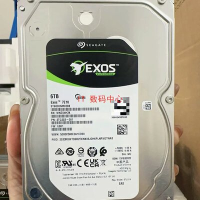 EXOS 6TB 7E10 2TG203 ST6000NM020B 6T SAS 3.5 12G 硬盘议价