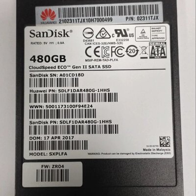 480G 6G SATA 02311TJX SDLF1DAR-480G-1HHS 服务器 2.5 SSD议价
