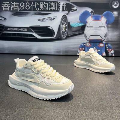 男鞋夏季2025新款休闲白鞋Trbottomy鞋Forrest Gump跑步运动鞋男