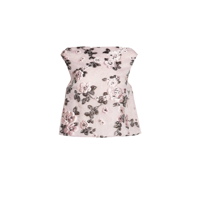 意大利提花俏云曦金粉立裁短上衣