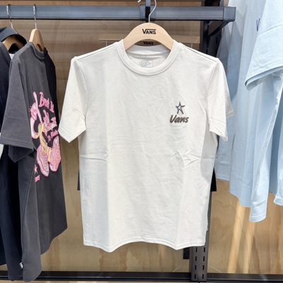 VANS范斯白色短袖T恤男女同款圆领印花百搭休闲运动VN000TN0EN9