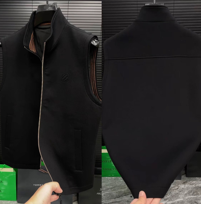 秋新款男士时尚潮流轻奢商务修身休闲立领马甲简约舒适百搭85052H