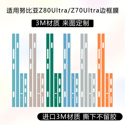 适用于努比亚Z80Ultra边框膜Z70SUtra摄影师版四周侧边保护贴膜3m改色彩膜Z60Ultra领先版定制侧面贴纸防刮花