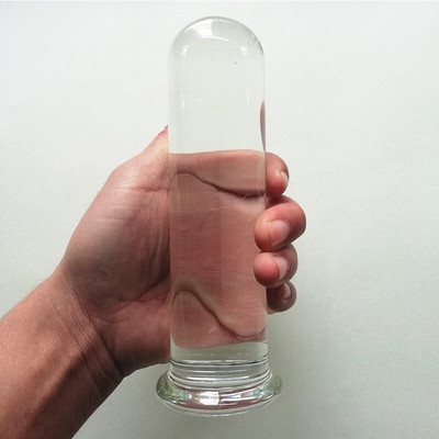 Large thick double headed female utensil, crystal glass dil