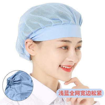 可洗网兜帽子工作帽女食堂餐饮餐厅防掉头发头套厨房专用车间卫生