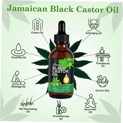 Black Castor Oil Nourishes Hair Growth Skin Massage Essentia