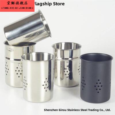 筷笼家用高档新款不锈钢沥水筷子筒304/201 圆形加厚厨房置物架收