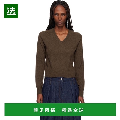 1h可退 香港直邮Arch4 女士 棕色 Boston V-neck 毛衣 KNJP25170B
