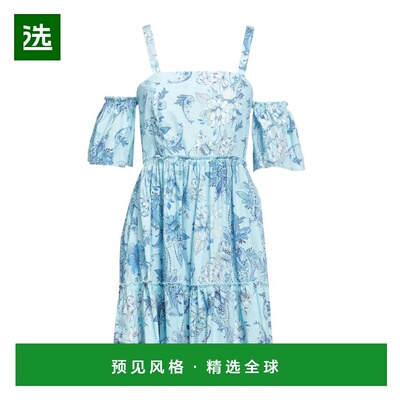 【美国直邮】liu jo 短袖方领纯色喇叭裙连衣裙 女装 女士精品 迷