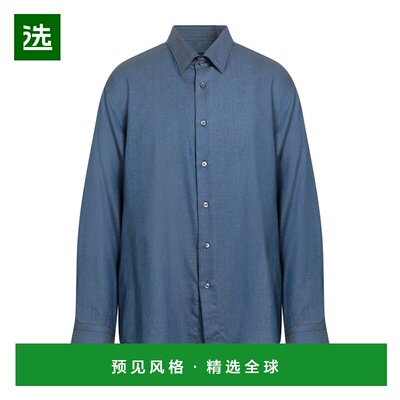 1h可退 香港直邮Brioni 布里奥尼 男士 纯色衬衫 blue蓝色 舒适时