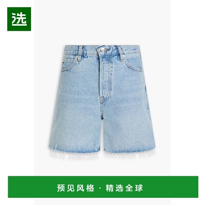 1h可退 香港直邮Frame Denim 女士 Timeless 褪色设计牛仔短裤 40