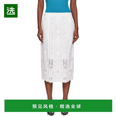 1h可退 香港直邮Wales Bonner 女士 白色 Willow 半身裙 WA25SK04