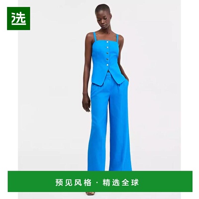 【美国直邮】tahari 女士 休闲裤亚麻阔腿裤西装裤