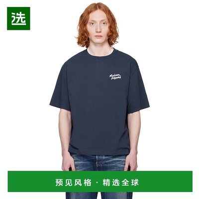 1h可退 香港直邮MAISON KITSUNE 男士 海军蓝 Handwriting Oversi