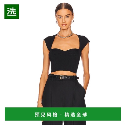 1h可退 香港直邮Simkhai 女士 Abia 短款T恤 SI2014K black黑色