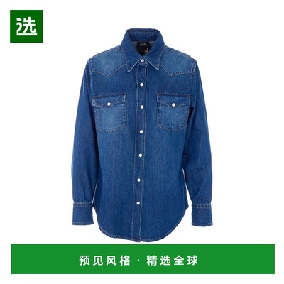 香港直邮A.P.C. 女士T恤 COHMEF12644IAL SS2026 蓝色 'Western'