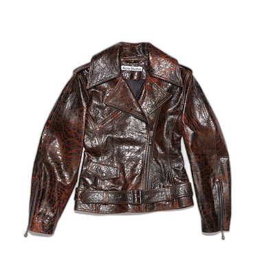 欧洲直邮ACNE STUDIO 23新款 男女同款黑色羊皮革修身机车夹夹克