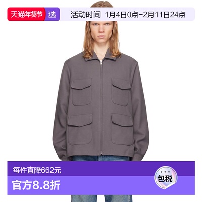 1h可退 香港直邮Random Identities 男士 灰色 Twill Long 夹克 R