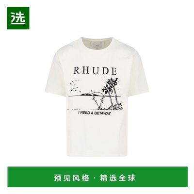 1h可退 香港直邮Rhude 男士 and Polos T恤白色上衣 RHPS26TT0901