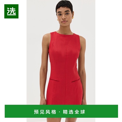 1h可退 香港直邮REFORMATION 女士 Citron 亚麻连衣裙 red红色 舒