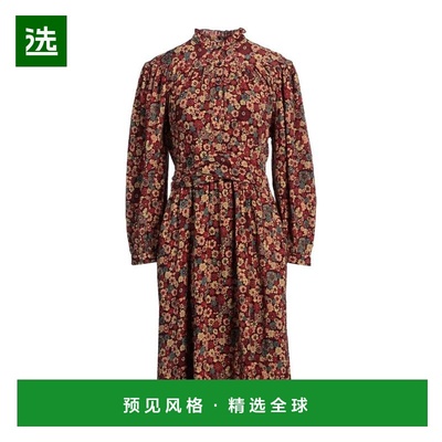 1h可退 【美国直邮】ANTIK BATIK 中式立领花卉印花衬衫裙 及膝连