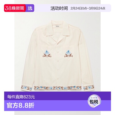 1h可退 香港直邮Bode 男士 Vine 奶油色棉质新款衬衫 MRF25SH033C
