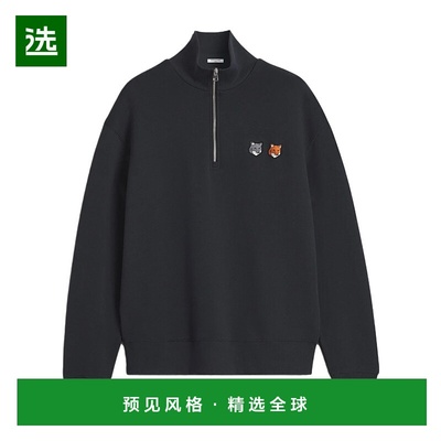 香港直邮Maison Kitsune 双粗狐狸头半拉链舒适卫衣 OM211CFKM032