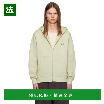 1h可退 【美国直邮】Maison Kitsuné 卡其色粗体狐狸头拉链连帽