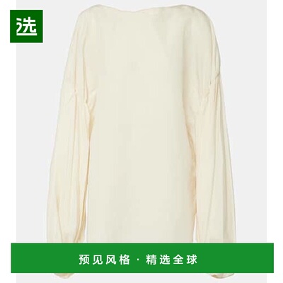 1h可退 香港直邮KHAITE 女士 Quico 真丝棉质欧根纱上衣